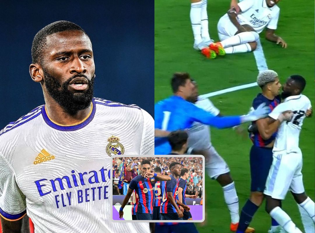 El Classico Fight | What actually happened? Did Rudiger start the brawl ...